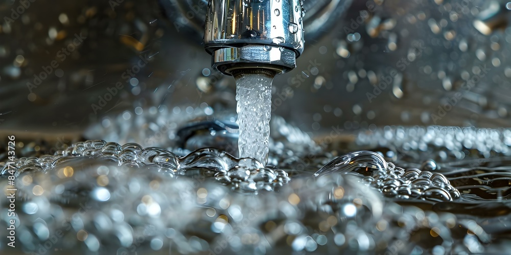 Cleaning a Sink Drain Pipe by Flushing with Water. Concept Home ...