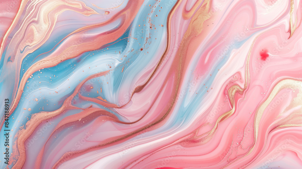 Swirl of pink gold marble abstract background, Liquid marble design abstract, light pink azure ...