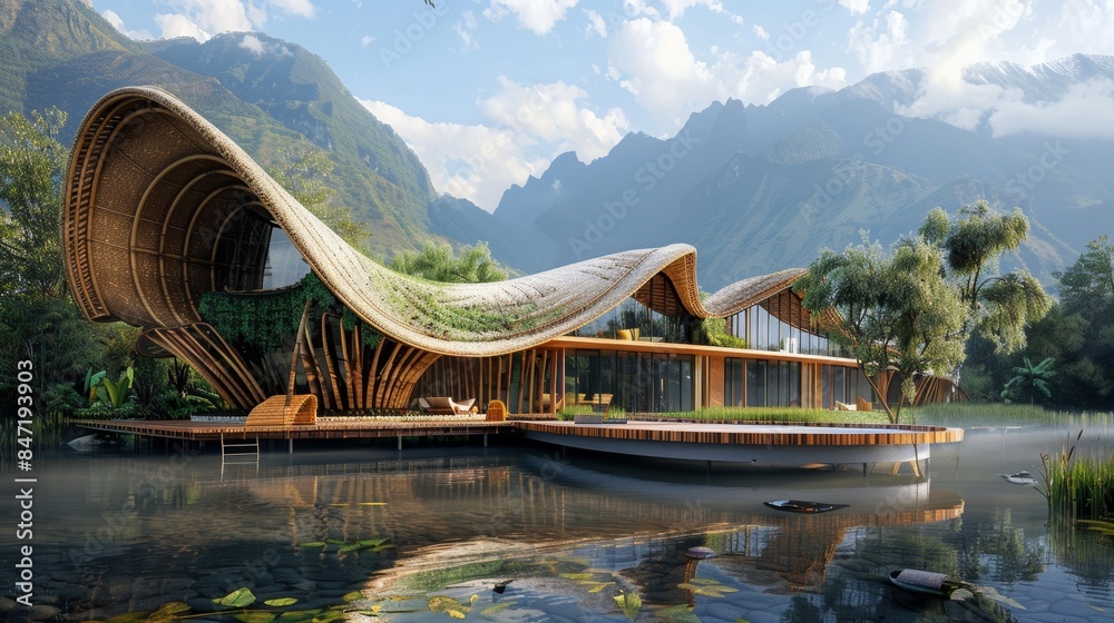Southeast Asian Inspired Architecture with Natural Materials Generative ...