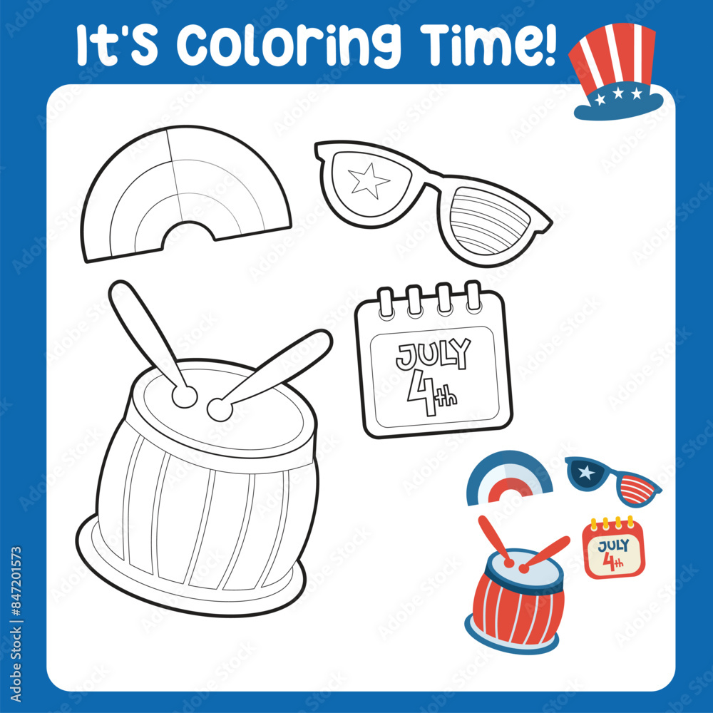 Vetor de Coloring worksheet page. Educational printable coloring ...