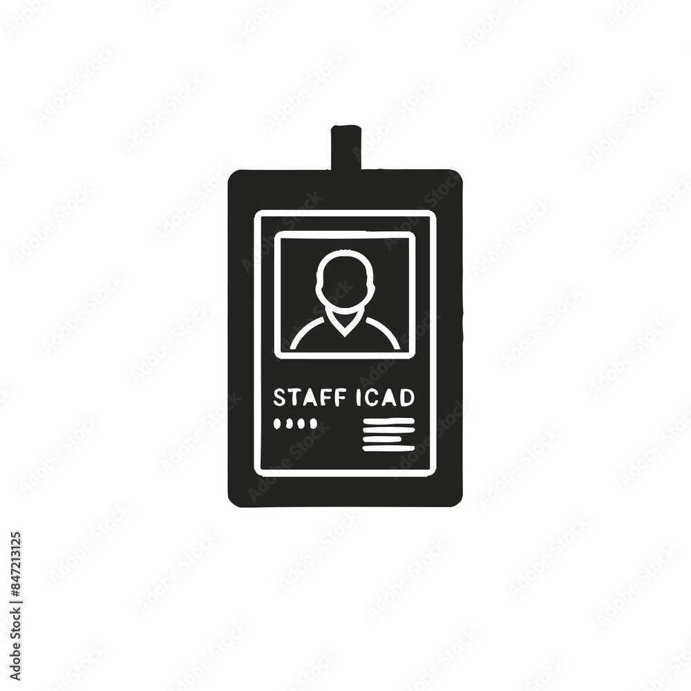 ID card icon. driver license, staff identification card symbol for ...