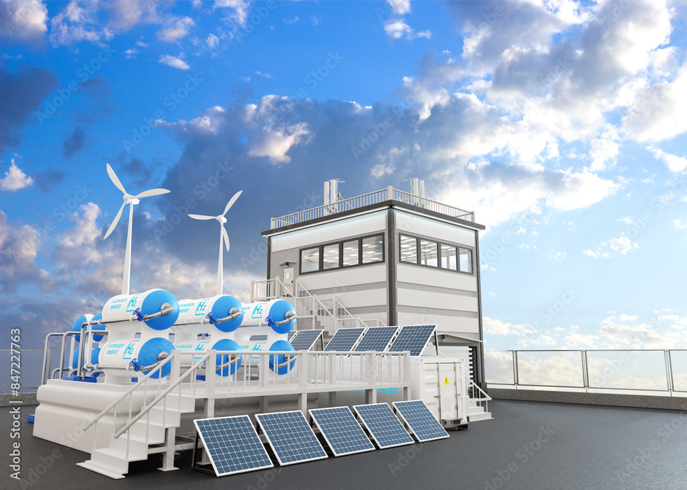 Hydrogen energy plant concept. Hydrogen gas pipeline for clean ...