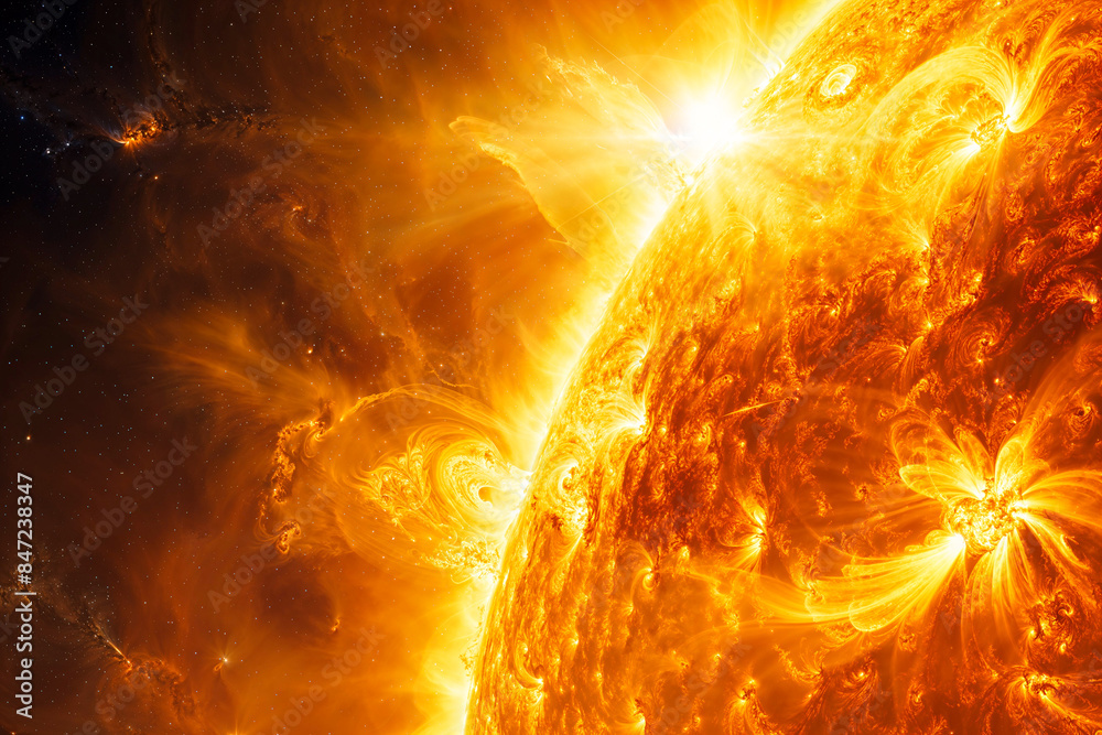 Coronal Mass Ejection CME solar flare plasma, sun in space, magnetic storm, copyspace Stock ...