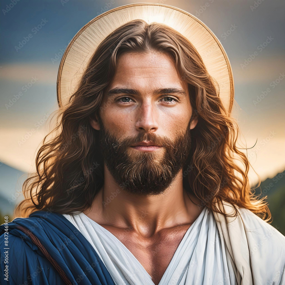 Jesus Christ. Jesus Christ Portrait with crown of thorns. Jesus Christ ...