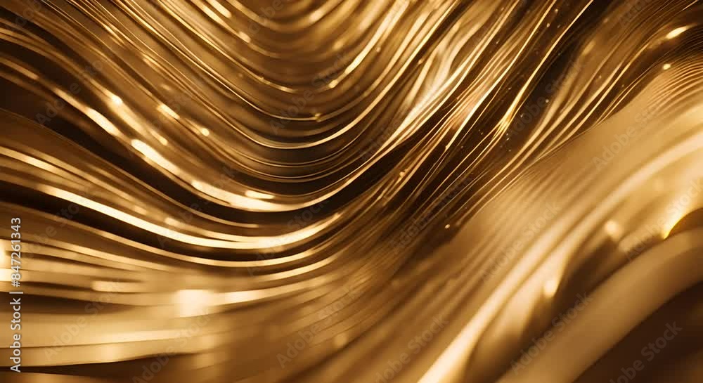 Abstract gold background with smooth lines forming elegant shapes, a ...