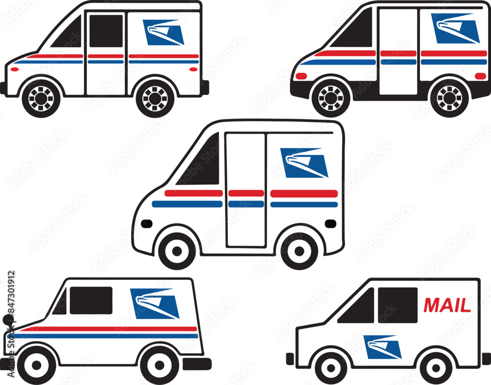 Mail Truck SVG File, Postal Truck SVG, Post Office Clip Art, Delivery ...