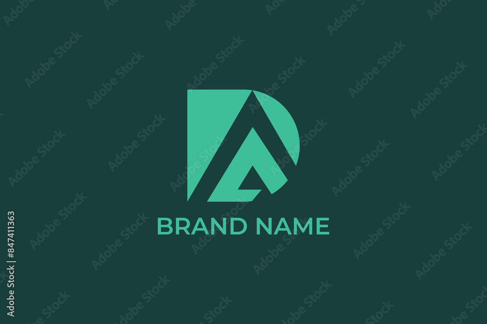 initial letter D negative space trendy logo, letter DA modern logo ...