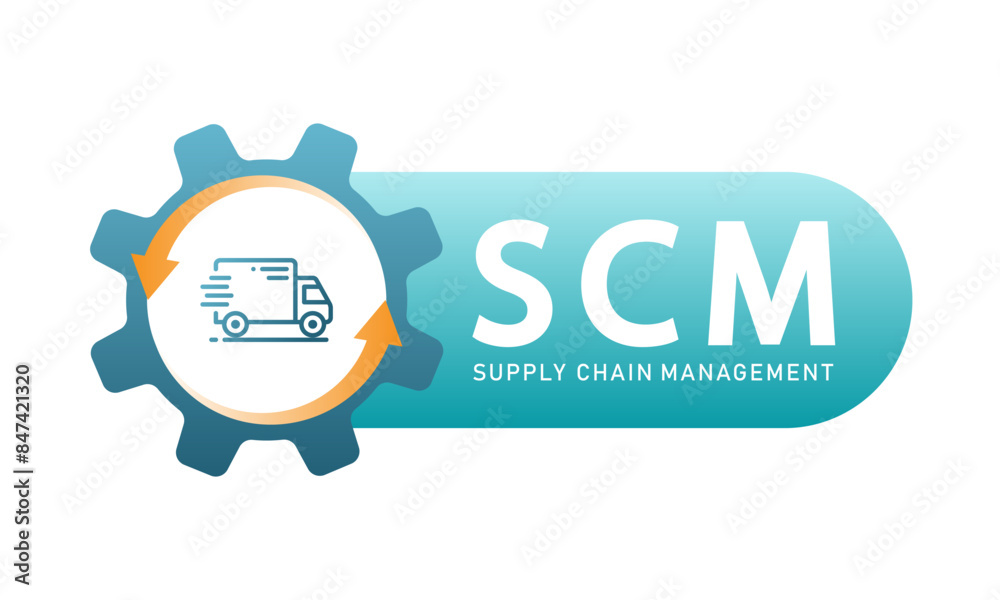 scm sign, flow system, step-by-step work system, symbol, scm logo Stock ...