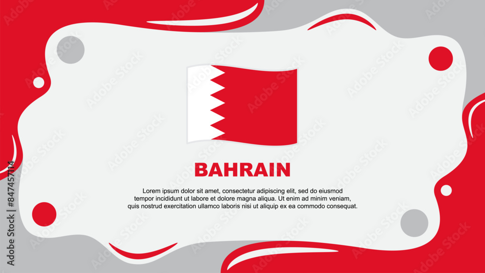 Bahrain Flag Abstract Background Flat Design Template. Bahrain ...