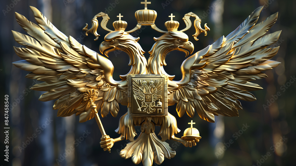 Double-Headed Eagle Symbol of Russia, Strength, and Determination Stock ...