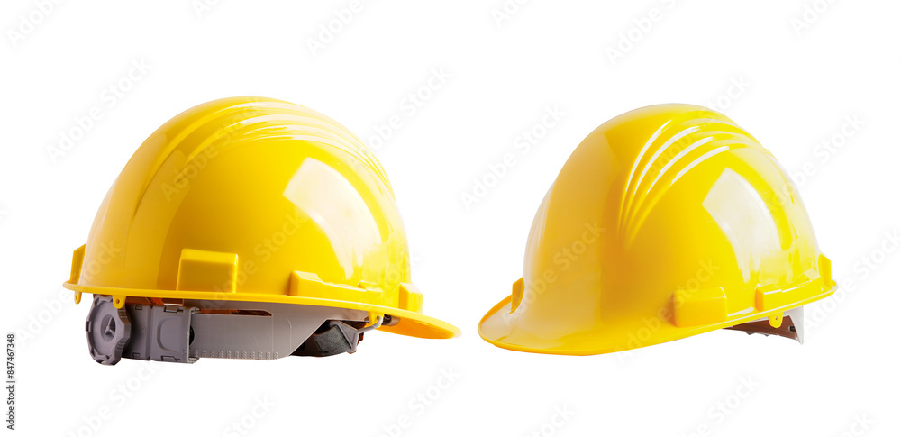 Helmet isolated on white background, protect to safety for engineer in ...