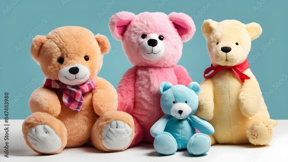 collection of teddy bears with different fur textures, colors, and ...