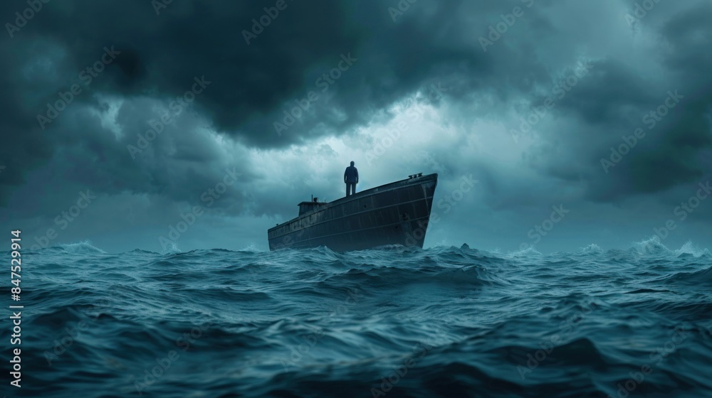Sinking ship metaphor and failing business despair concept as a ...
