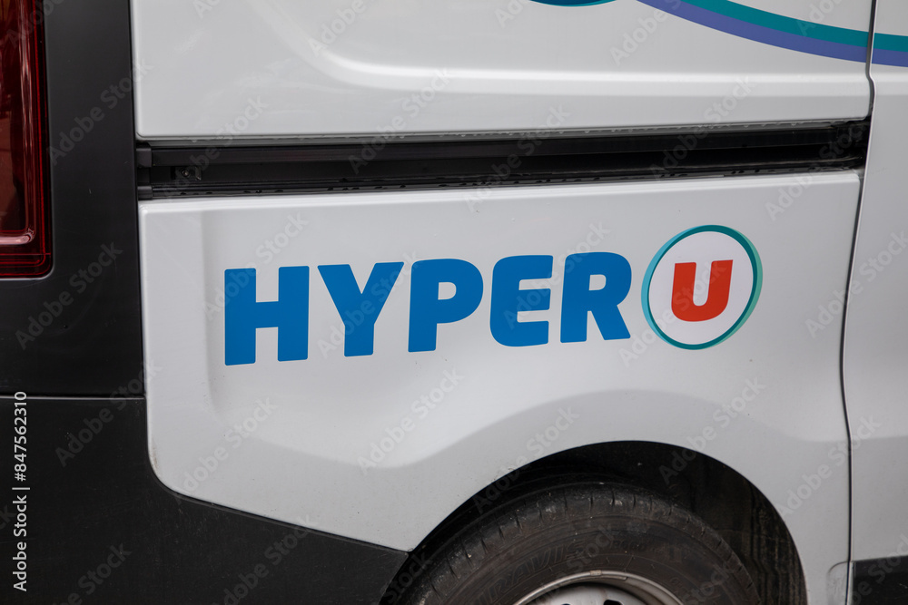 hyper u Super U market chain shop van delivery supermarket sign brand ...