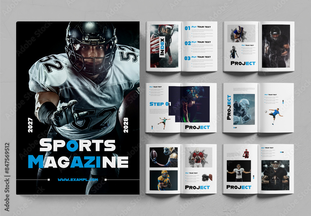 Sports Magazine Layout Stock Template | Adobe Stock