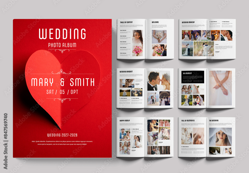 Wedding Photo Album Template Design Layout Stock Template | Adobe Stock