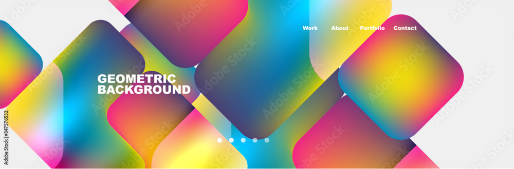 Square internet web page design template. Vector Illustration For ...