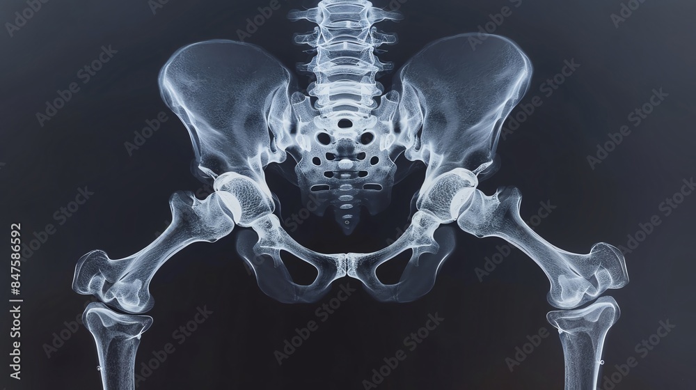 Xray image of human coccyx, detailed view of tailbone, medical clarity ...