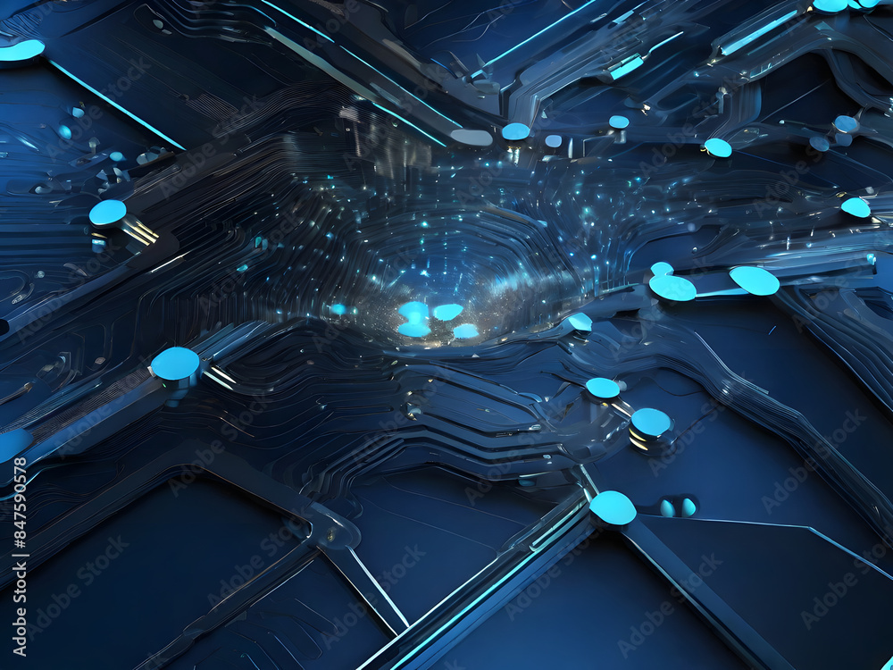 Digital background ideal for technological operations, neural networks, AI, data transmission ...