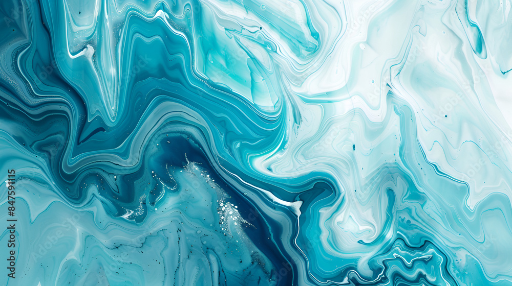 Ocean blue, digital illustration painting, abstract background,Abstract ...