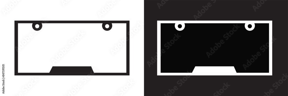 Blank license plate template. Clipart image. isolated on white and ...