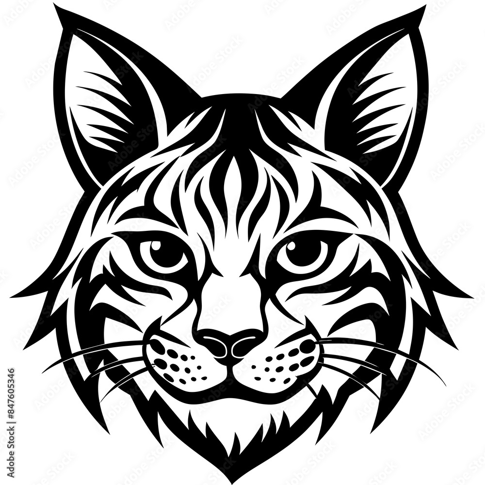 bobcat face logo silhouette vector illustration Stock Vector | Adobe Stock