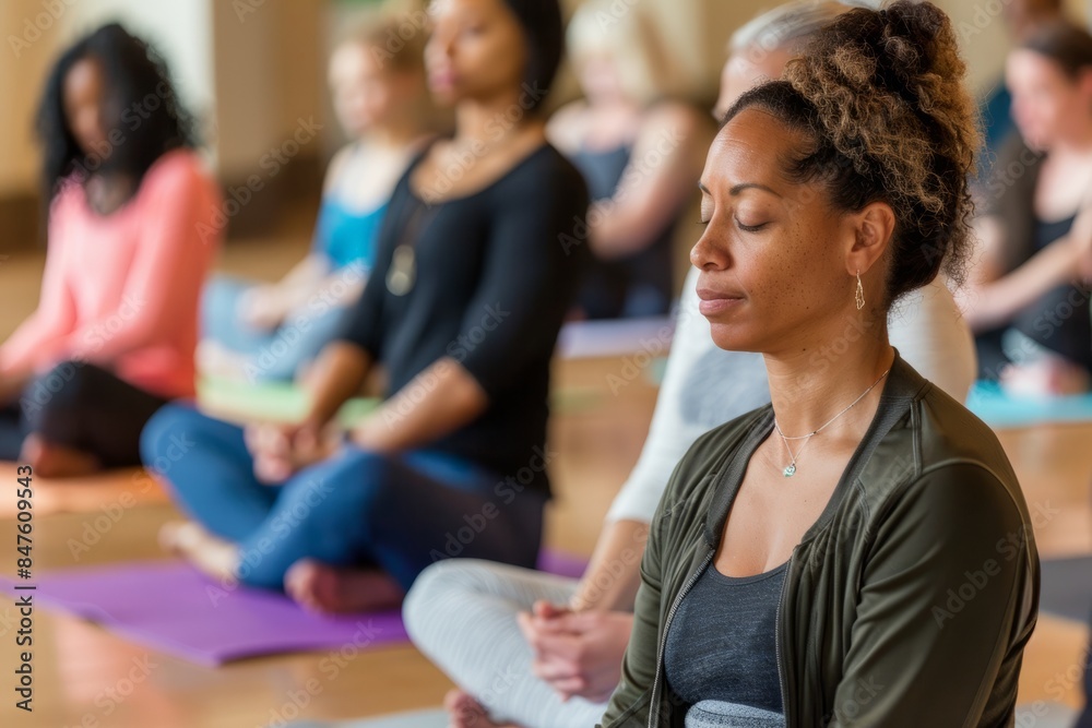 Professional Photography of a workplace wellness program offering yoga ...