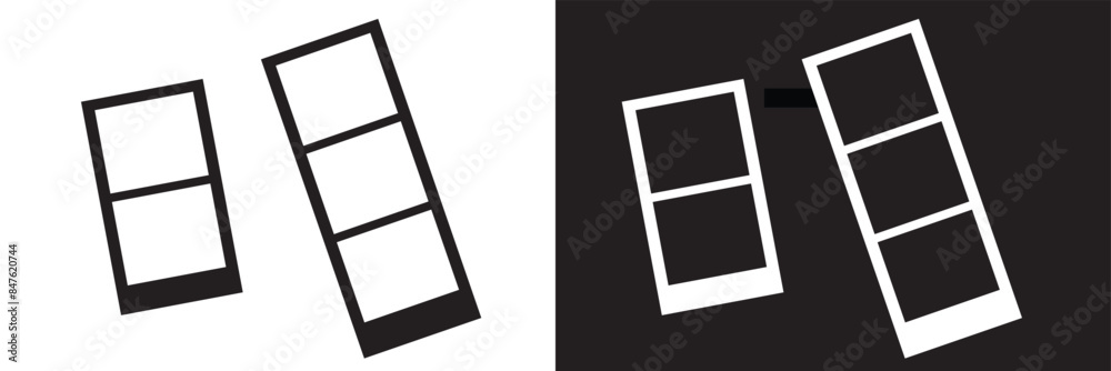 Blank photo booth strip template. Clipart image. isolated on white and ...