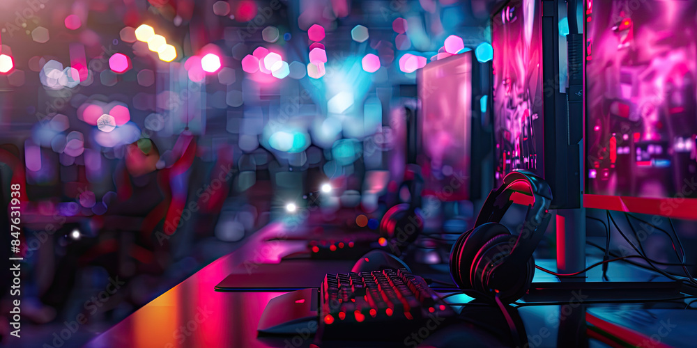 Gaming PC Build Engaging blurred background image of someone assembling ...