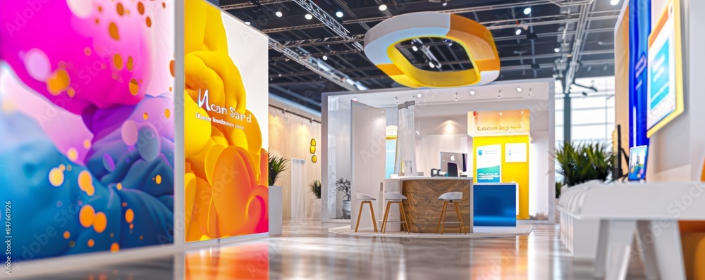 Banner stand mockup for a trade show booth, capturing attention with ...