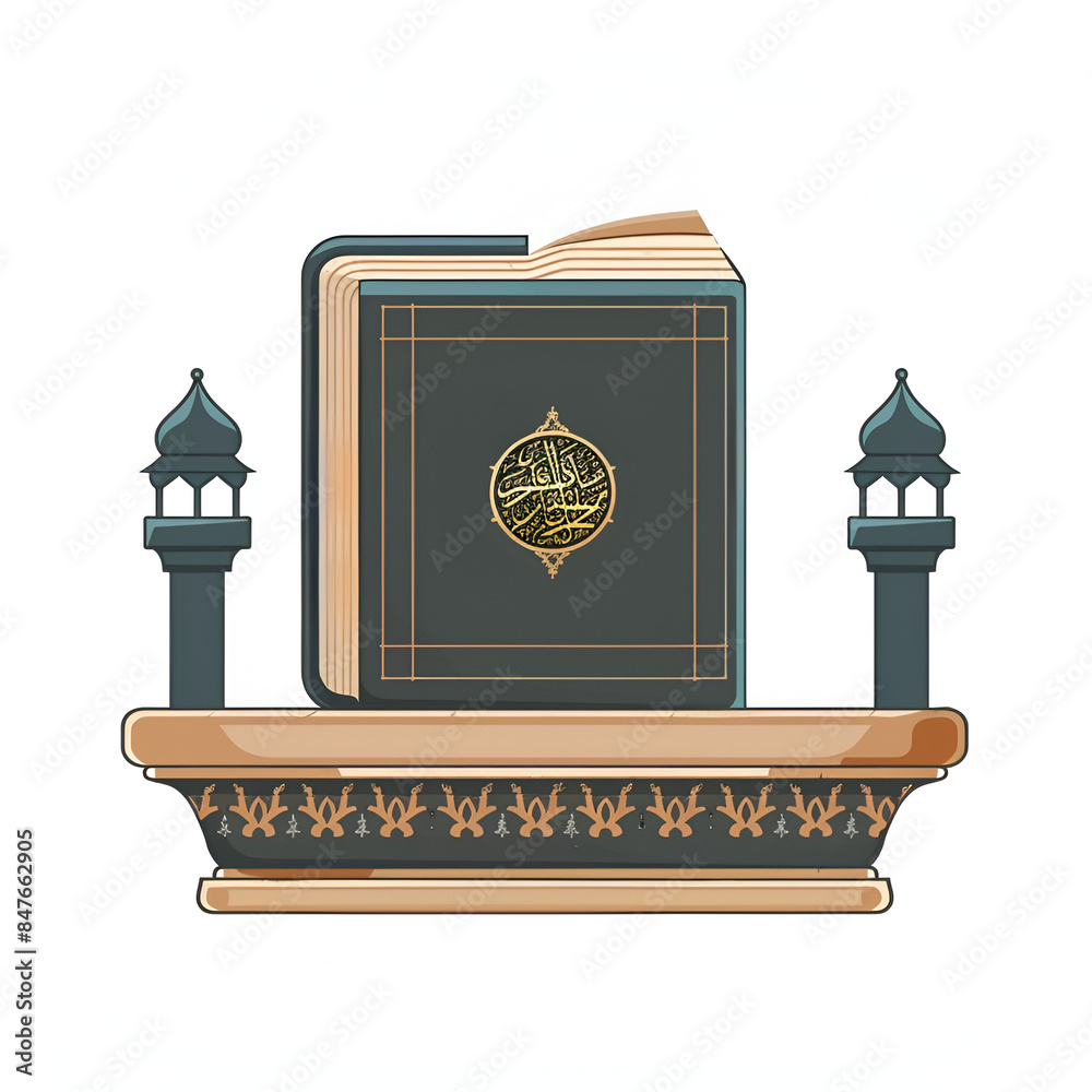 Kuran with Rail Vector color Icon Design, Eid al-Adha or Eid-ul-Kabir ...