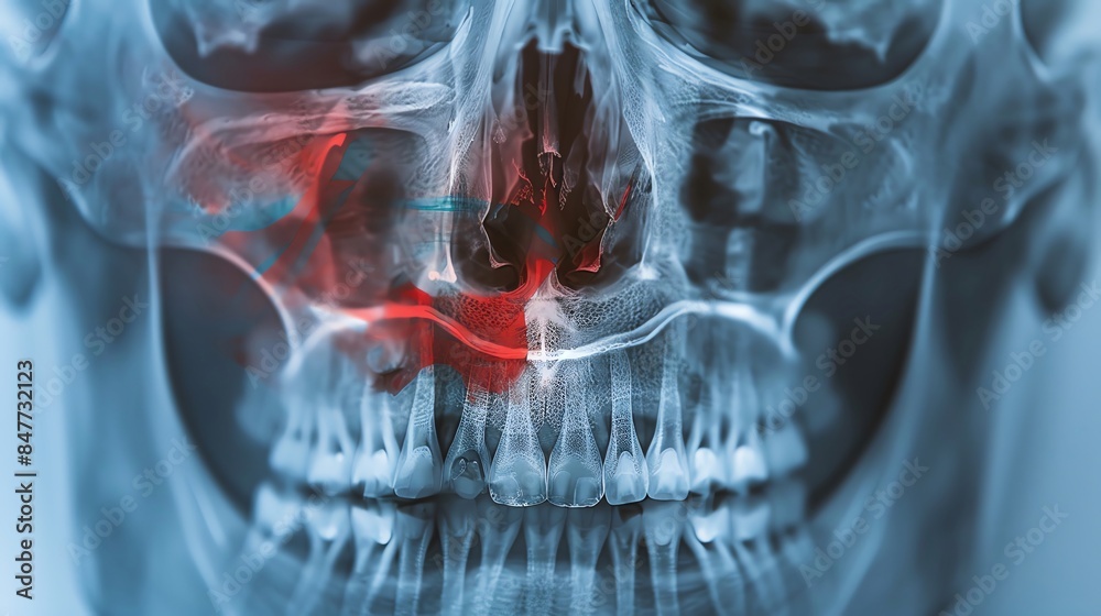Nasal Bone Fracture Xray revealing a fracture in the nasal bones ...