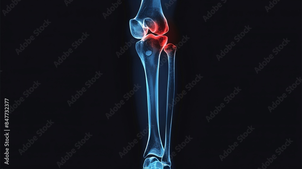 Tibial Fracture Xray displaying a fracture in the tibia, near the ...