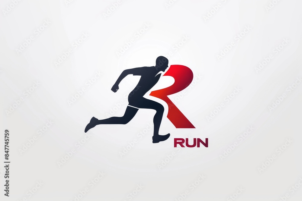 Running logo, run symbol, R for run template isolated on white ...