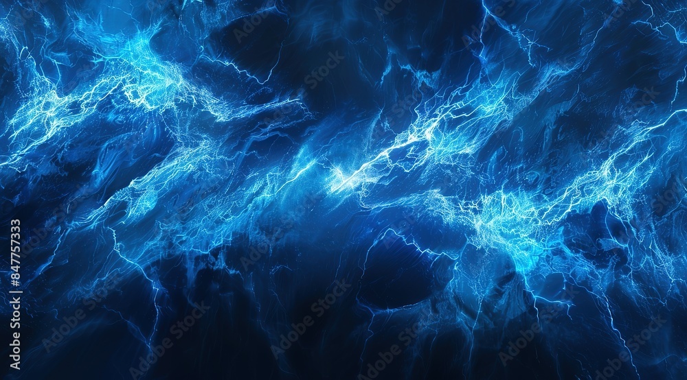 dark blue background with blue lightning, smoke and glow effects Stock ...