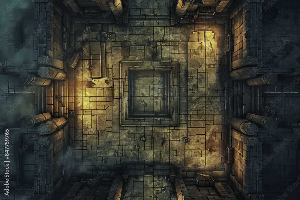 DnD Battlemap Battle Map for Shadow Corridor: Fiery Encounter. Stock ...