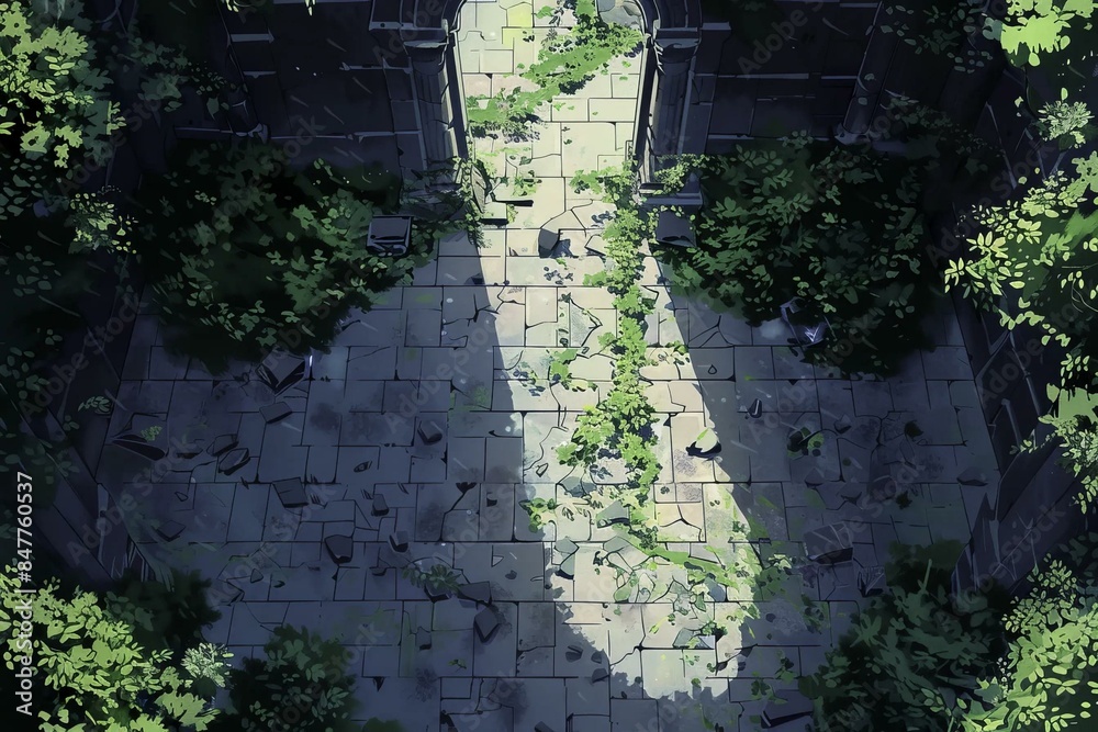 DnD Battlemap Shadow corridor battlemap with alternate version ...