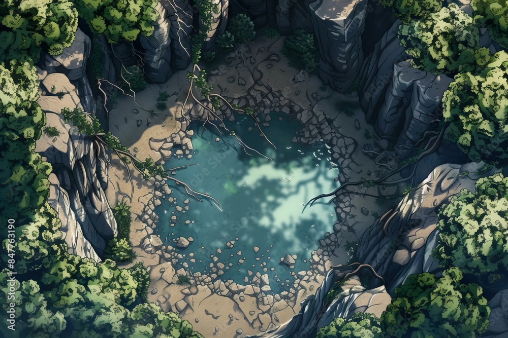 DnD Battlemap Spider Den Battlemap: A labyrinthine cave with spider ...