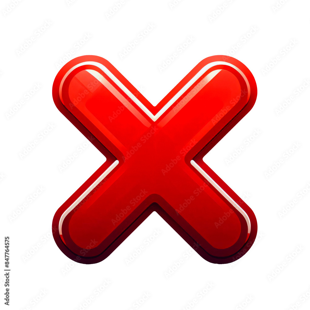 checkmark and X mark icon, buttons isolated on a transparent background ...