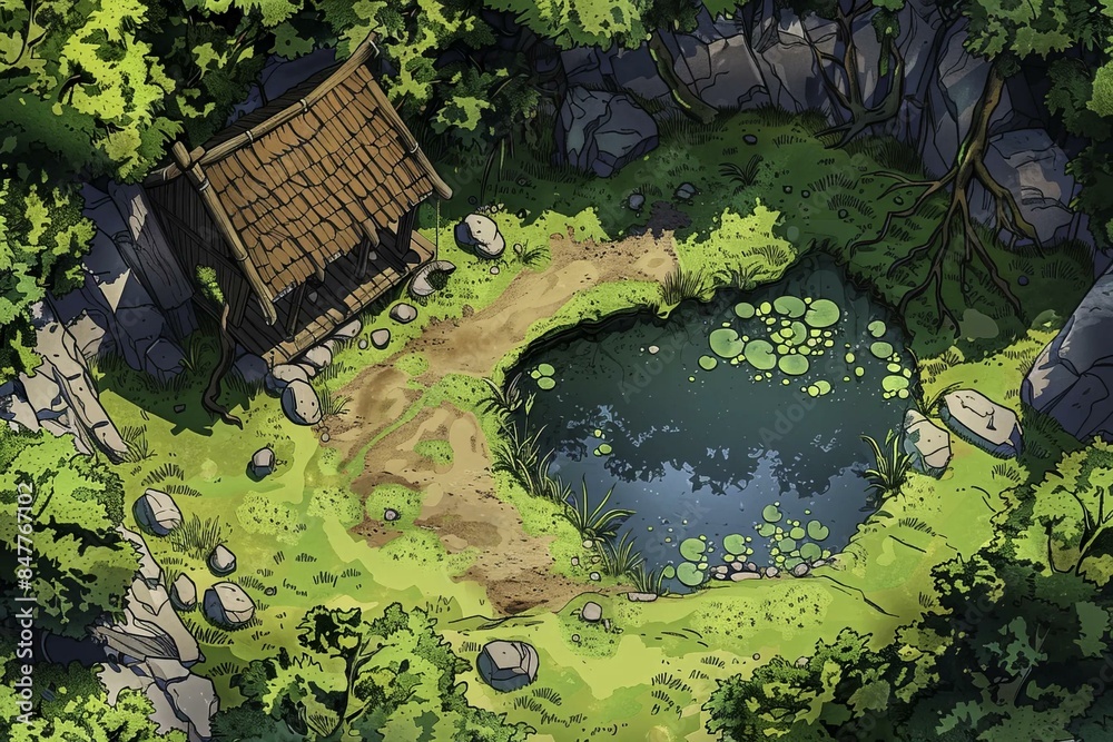 DnD Battlemap Swamp Hideout Battlemap: A mysterious and eerie setting ...