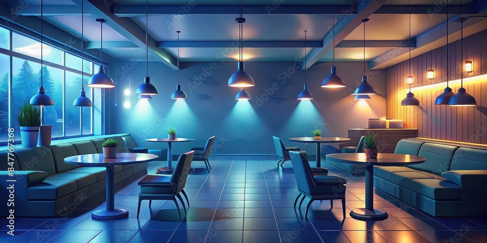 Modern and stylish quick service restaurant interior, restaurant ...
