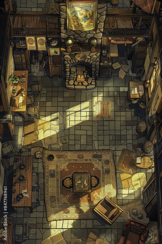 DnD Battlemap The Common Room of an Adventurer - Description Summary ...