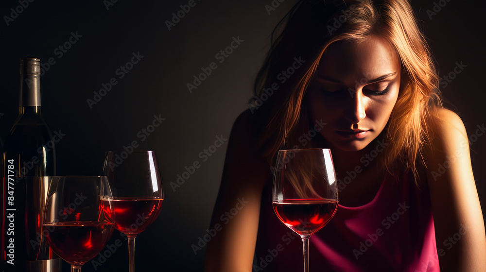 alcoholism, alcohol addiction and people concept - drunk woman or ...