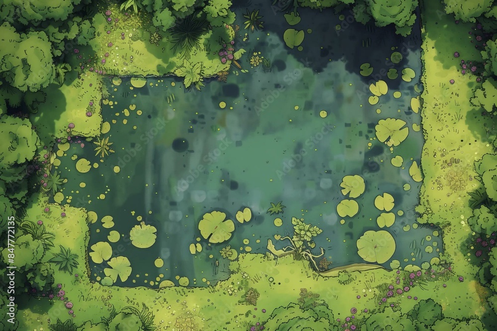 DnD Battlemap Toxic Swamp Battlemap - Detailed map of a dangerous swamp ...