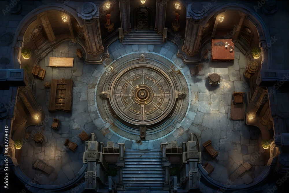 DnD Battlemap Valorous Vestige Vestibule - Mysterious ancient entrance ...