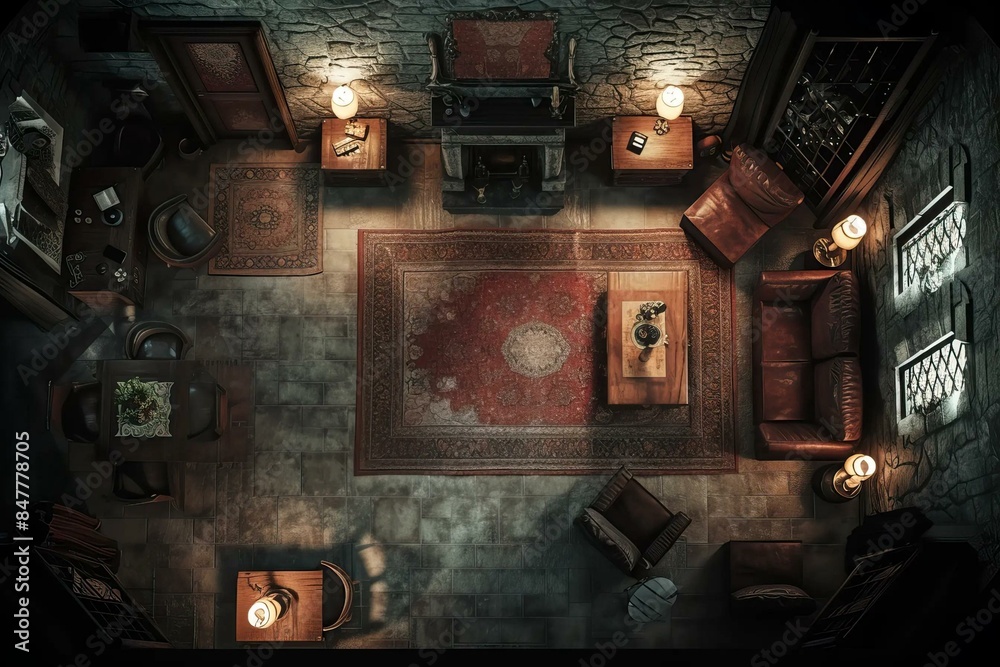 DnD Battlemap Vampires room battle map for roleplaying games. Stock ...