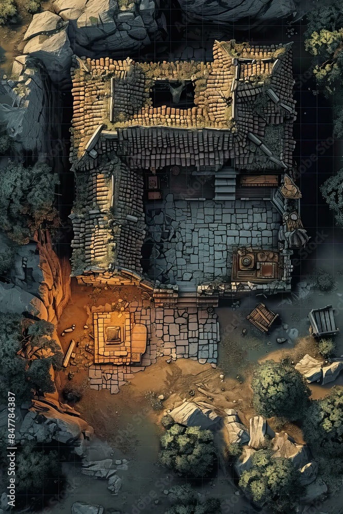 DnD Battlemap Windy Plateau Battlemap with Opened Doors - Scenic view ...