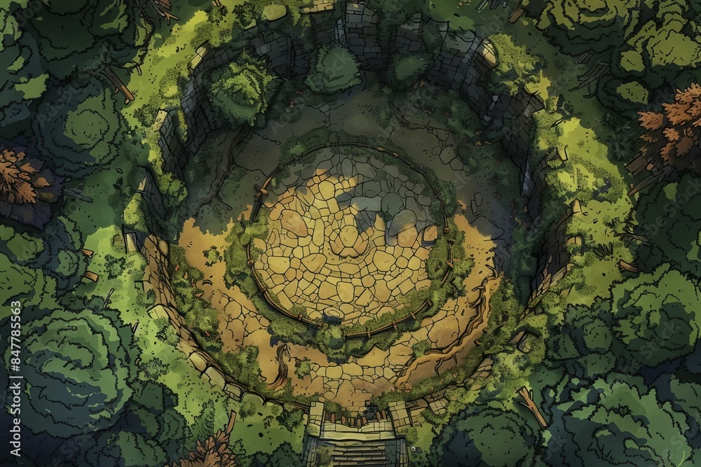 DnD Battlemap Wyvern Nest Battlemap Style - Aerial view of a fantasy ...