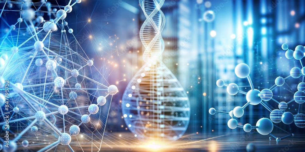 Digital background for Biotech abstract concept, left part of ...