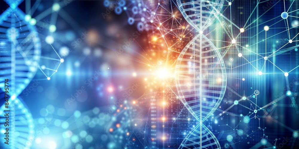 Digital background for Biotech abstract concept, left part of ...